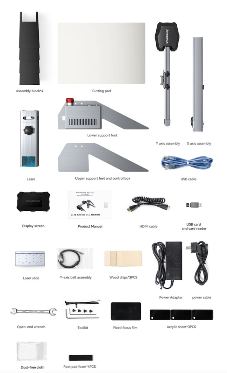 Máy khắc laser mini Atomstack P9 10W chính hãng, chất lượng cao